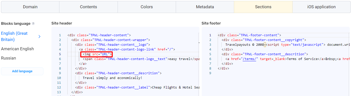 How to add a logo image in the header – Travelpayouts Help Center